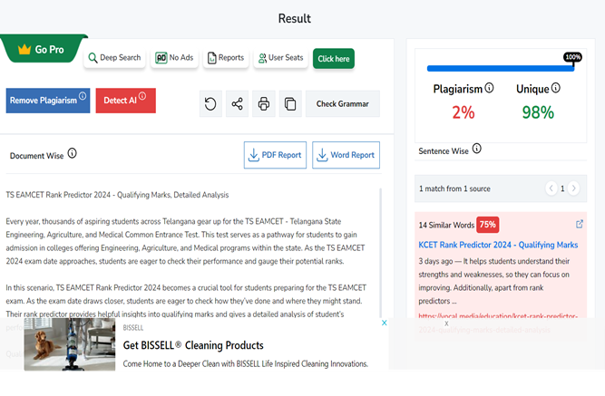 TS EAMCET Rank Predictor tell rank based on TS EAMCET marks